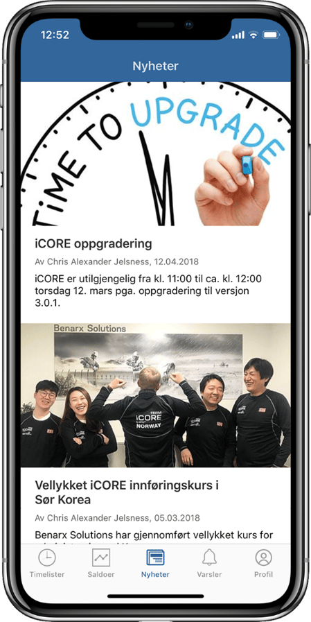 iCORE Hours App - Norsk brukerveiledning (iOS)