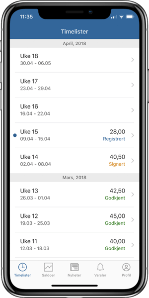 iCORE Timefangst - Forsiden
